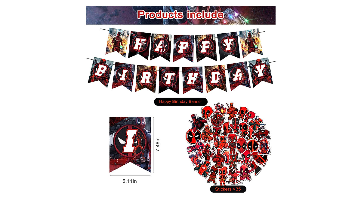 Deadpool Birthday Party Supplies - Fun Decorations & Balloons