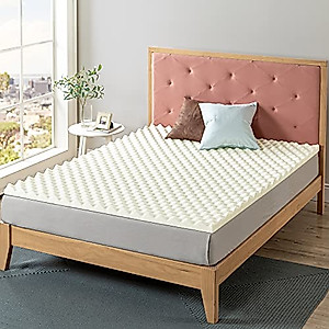 ZINUS 2 Inch Copper Cooling Memory Foam Mattress Topper with Airflow Design, King, White