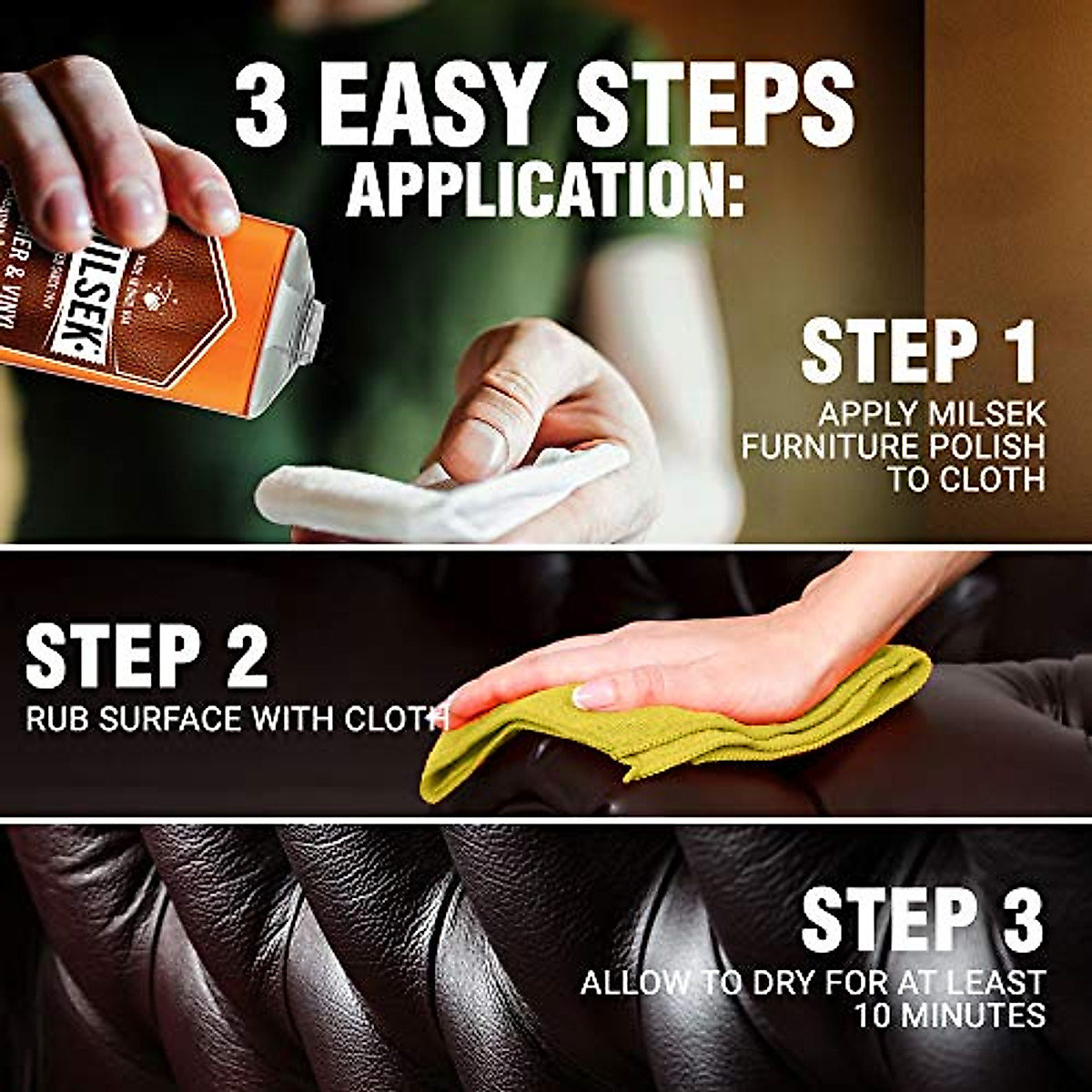 Milsek LC-12 Leather and Vinyl Cleaner & Conditioner, 12 Ounce, Mandarine, 12 Fl Oz