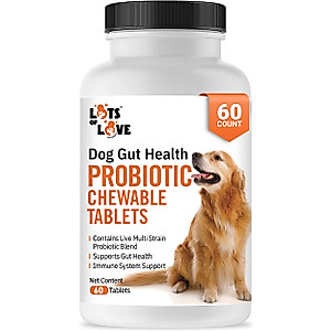 Lots of Love Bundle Set of 3 - Pancreatic Digestive Enzymes for Dog & Cat (8 oz Powder), Dog Probiotic Chewable Tablet (60 Tablets) and Brewer's Yeast Powder for Dogs for Healthy Skin and Coat (8 oz)