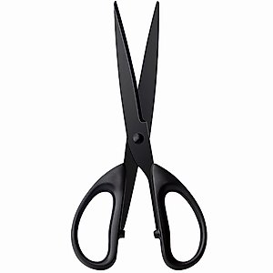 Black Office Scissors 7 Inch All Purpose Sharp Scissor Stainless Steel Blade Shears Straight ABS Handle Shear for Paper, DIY Craft, Office, School, Home