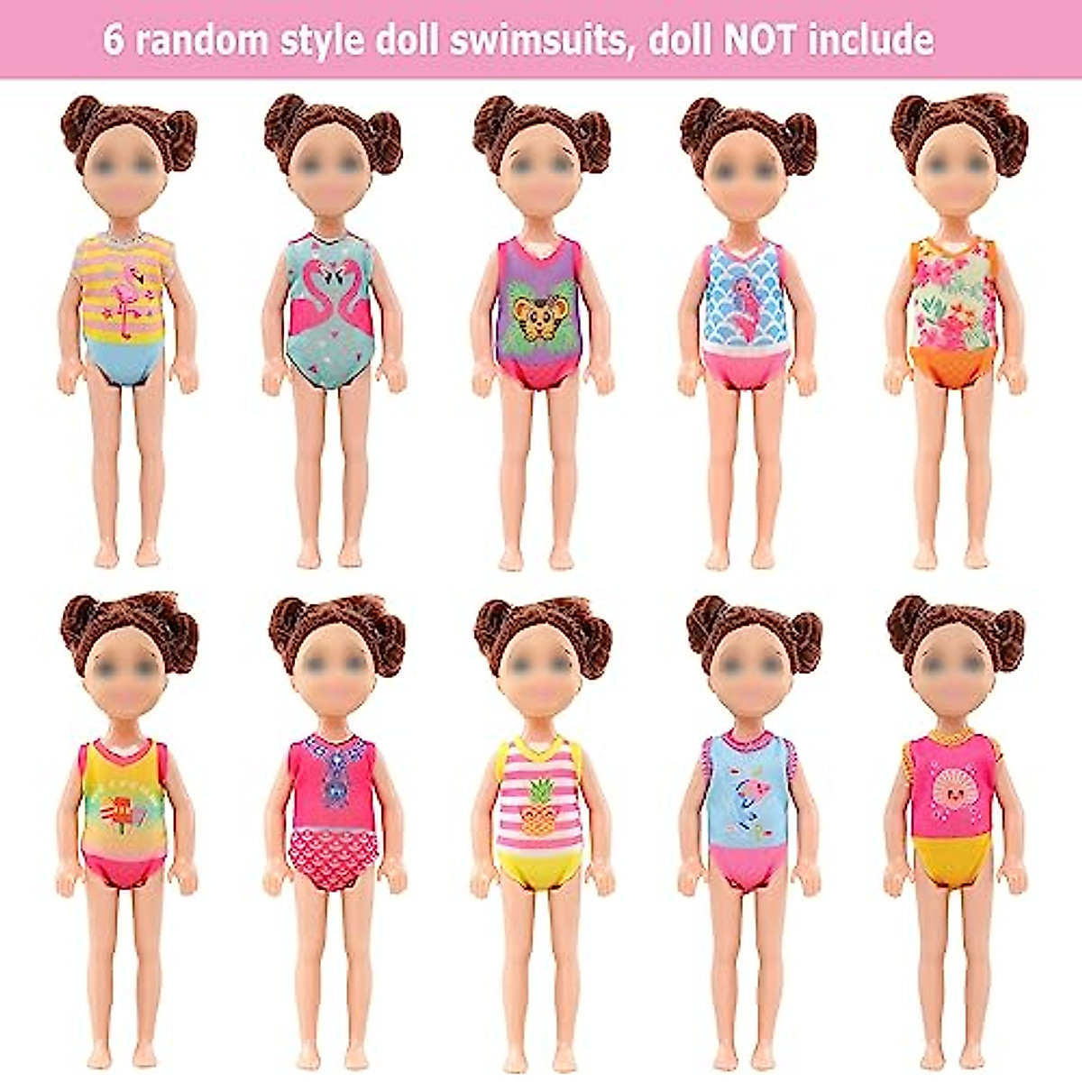 ENOCHT for Chelsea Doll Clothes 6 Swimsuits 3 Dresses 3 Outfits 3 Shoes with 2 Glasses 2 Hat 1 Swimming Ring 6 Accessories for Chelsea 5.3 Inch Doll Summer Playset
