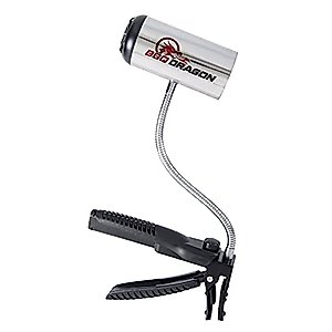 BBQ Dragon | Electric Charcoal Starter Fan | Cordless Stainless Steel Fire Starter w/Built-In Blower | Easily Ignite Charcoal Grills & BBQ Smokers | Heavy Duty Mounting Clamp | Long Adjustable Neck
