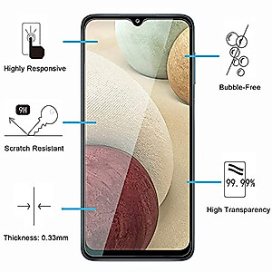 NEW'C [3 Pack] Designed for Samsung Galaxy A12, Galaxy A02s Screen Protector Tempered Glass, Case Friendly Ultra Resistant
