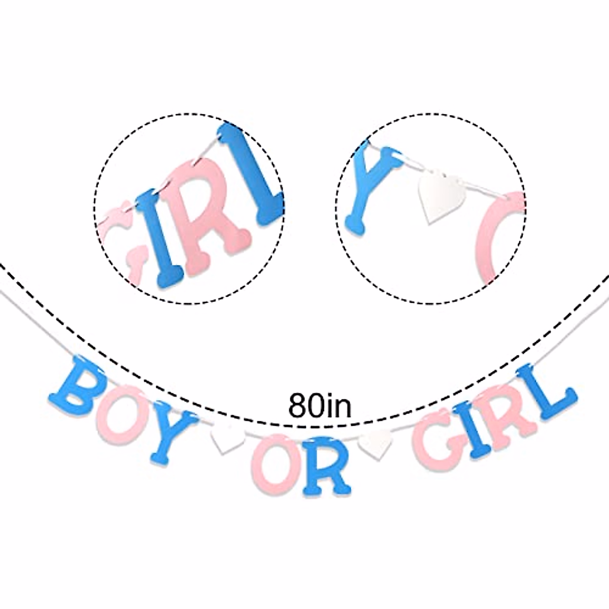 Boy or Girl Gender Reveal Banner - Gender Reveal Baby Shower Banner , Pink or Blue Gender Reveal Banner , He or She Gender Reveal Sign , Baby Shower Party Supplies (BOY OR GIRL BANNER)