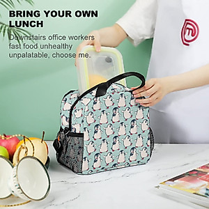 Cute Penguin Lunch Bag for Women Men, Portable Insulated Lunch Box, Lunch Tote Bag for Work Outdoor