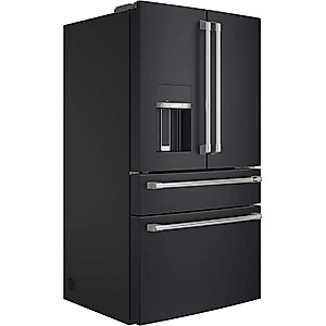 Cafe CVE28DP3ND1 27.8 cu. ft. Smart 4-Door French Door Refrigerator in Matte Black, Fingerprint Resistant and ENERGY STAR