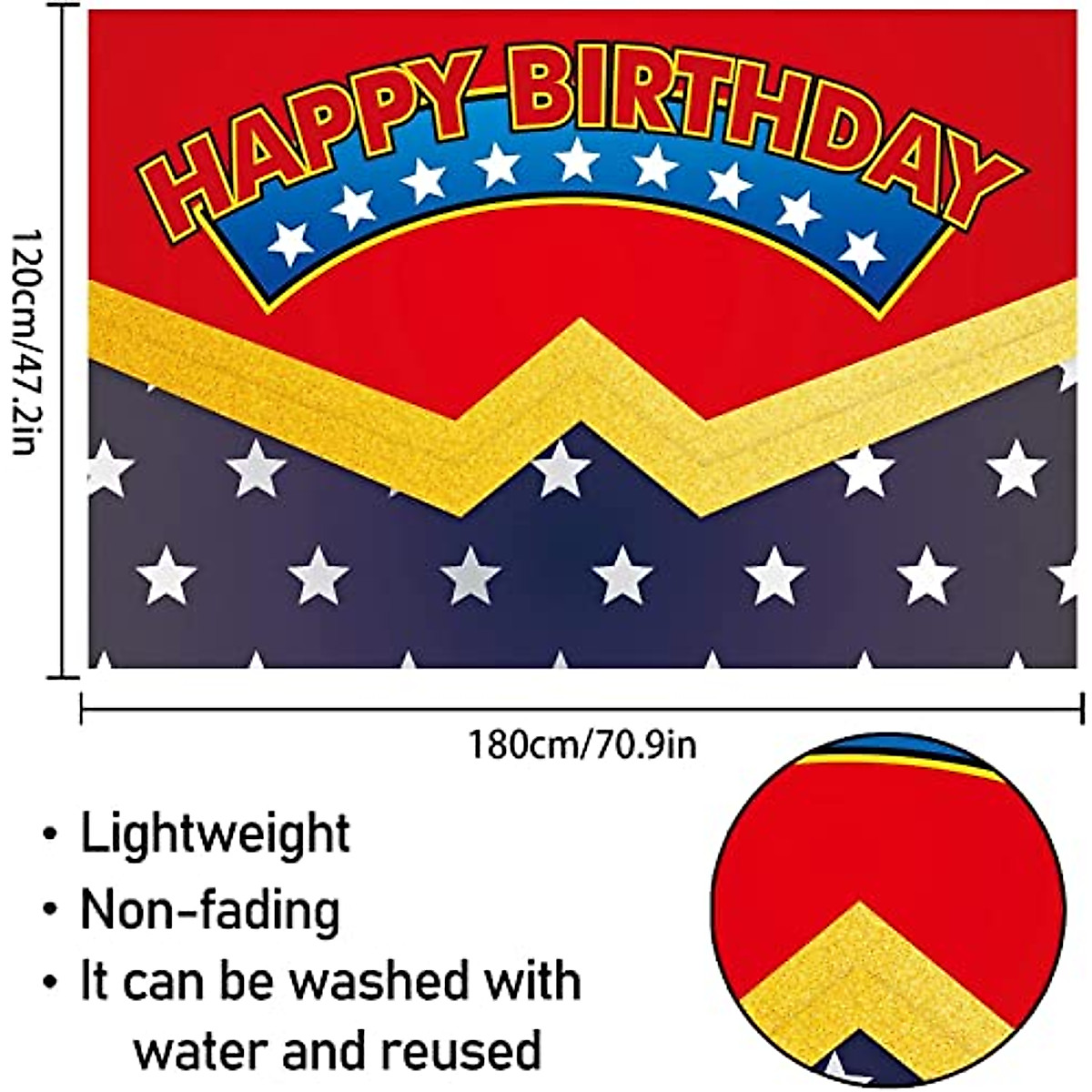 Superhero Birthday Backdrop Banner Red Happy Birthday Theme Party Decorations Super Hero Photography Background Supplies for Woman Girl