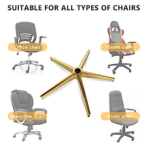 Office Chair Base Replacement Parts -Heavy Duty Reinforced Sturdy Metal Leg Desk Chair Base Replacement (2200Lbs),Universal Gas Cylinder and Caster Sockets 28",Silver