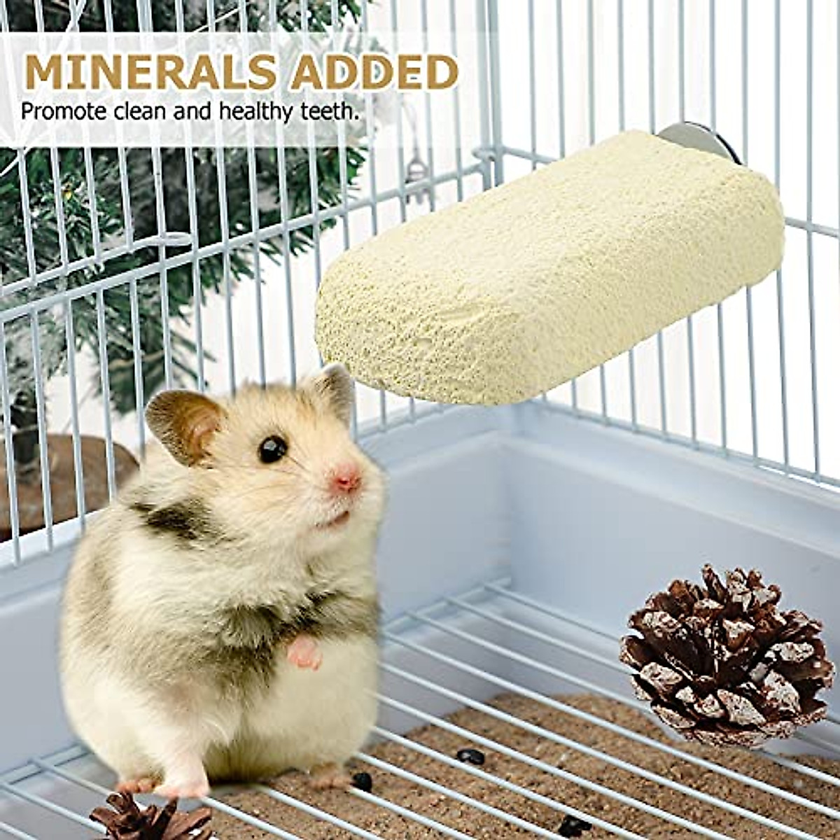 POPETPOP Chinchilla Lava Rock-Rodent Ledge Pet Safe Pumice Chew Toy for Healthy Teeth Lava Stone Pets-Colors Vary