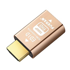 FUERAN HDMI Pass-Through EDID Emulator for use with Video splitters, Switches and Extenders (fit-Headless) 1920X1080@59hz