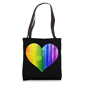 Celestial Rainbow Heart Tote Bag