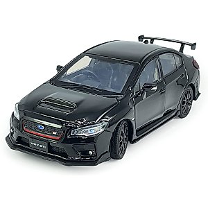 2016 Impreza WRX STI Diecast Model Car 1/32 Scale Metal Toy Cars Racing Sports Sedan Toy Vehicle with Light, 4 Doors Open Hood Trunk Open, Toys for Boys Gifts Kids Collection for Men, Black