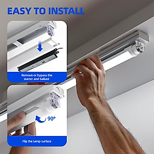 Barrina 4FT LED T8 Type B Light Tube, 24W, 3100LM, 6000K Bright Light, Ballast Bypass, 4 Foot T8 Fluorescent Replacement Tube, Dual-End Powered, T8 T10 T12 LED Replacement, Frosted Cover, 16 Packs