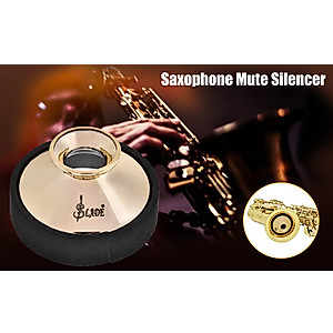 Sax Mute Lightweight Dampener Mute Saxophone Practice Noise Remove Music Instrument Part for Saxophone(Gold)