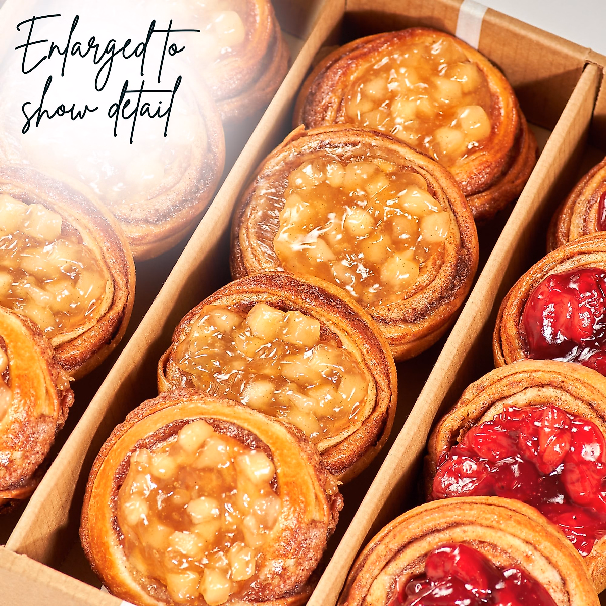Fruit Danish Pastries | Christmas Holiday Corporate Food Gifts in Gift box |12 Individually Wrapped ASSORTED Fruit Filled Cinnamon Buns | Halloween, Thanksgiving-Stern’s Bakery