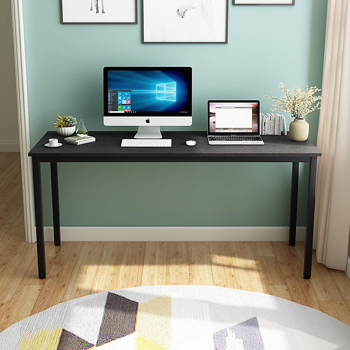 SogesGame YL-AC3-160VB-US8 Home Office Desks, X-Large, Black