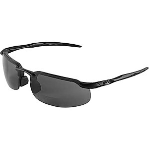 Bullhead Safety Swordfish Bifocal Safety Glasses, 2.0 Diopter, ANSI Z87+, Reader Glasses with UV Light Protection and Anti-Scratch Coating, Smoke Lenses, Matte Black Frame