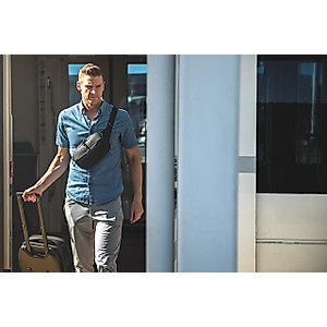 NOMATIC Navigator Premium Sling Bag - 1L w/ 2L Built-In Expansion - Slim & Lightweight Crossbody Bag, Fanny-Pack - Water Resistant Everyday Bag (Black)