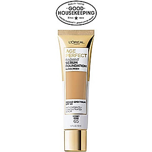 L'Oreal Paris Age Perfect Radiant Serum Foundation with SPF 50, Honey Rose, 1 fl. oz.
