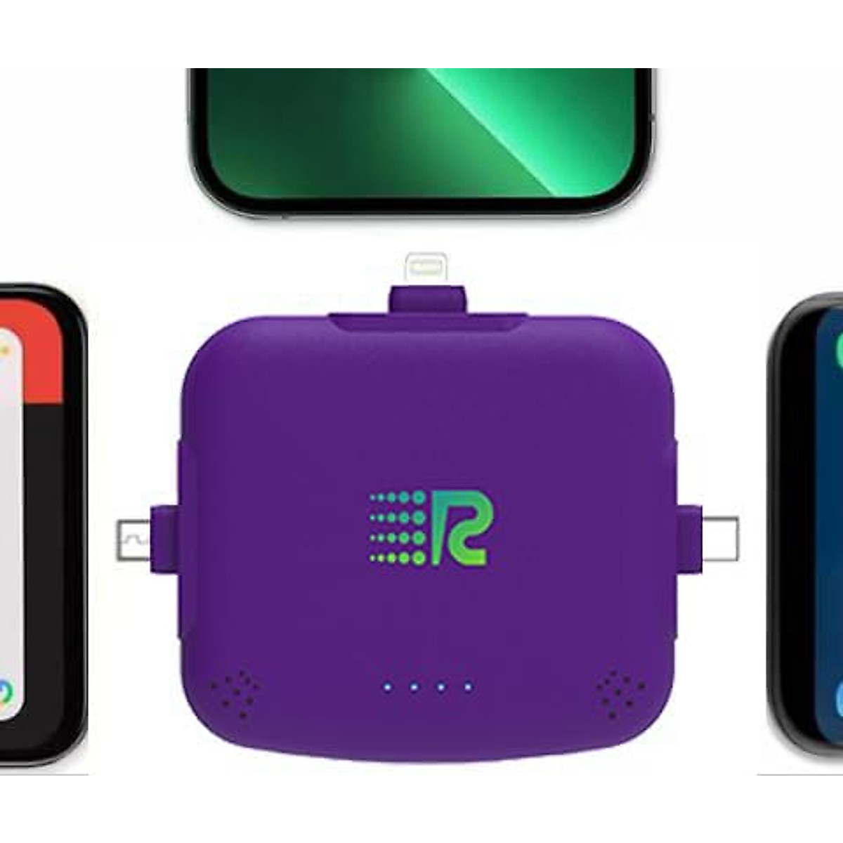 Rush Charge Comet Portable Power Bank – 3200mah, 2.1A High-Speed Power Bank Fast Charging - Apple Lightning, Type C, Micro-USB Battery Bank Charges 3 Devices at a Time – Pre-Charged Portable Charge