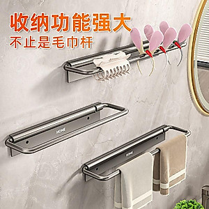 Towel rack, toilet shelf毛巾架卫生间置物架厕所浴室洗手间免打孔壁挂折叠墙上架 Kitchen accessories