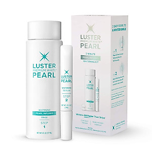 Luster Premium White 2-Minute Pearl Infused Teeth Whitening Kit, Fast Teeth Whitener, Pearl Infused Whitening Rinse & Whitening Serum (2-Piece Kit), Mint