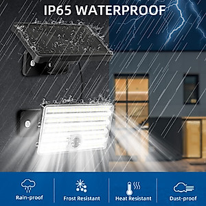 BARHELY Solar Lights Outdoor, 2000LM Security Flood Light Motion Sensor with 3 Modes 10 Ft Cable 180° Adjustable Heads IP65 Waterproof Wall Light for Garage, Patio, Garden(2 Pack)