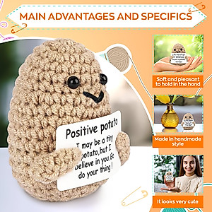 Crochet Positive Potato - Emotional Support Potato Positive Crochet New Years Gifts Small Potatoes Emotional Support Plush Crochet Potato Positive Tiny Potato Toy - Positive Potato Crochet Gifts