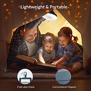 Portable Camping Fan with LED Lantern Womeyork USB Rechargeable Waterproof Tent Fan with Hanging Hook Magnet Survival Kits for Indoor Outdoor Hiking Car Office Desk Outdoor Emergency Power Outage-2 PC