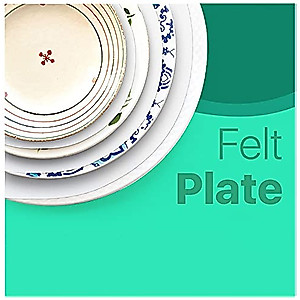 YYCRAFT 36 Felt Plate China Storage Dividers Protectors White Thick Premium Soft Round Felt Circles (10.5 Inch,White)