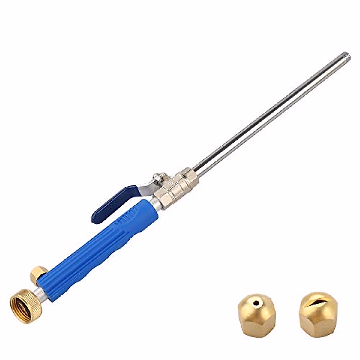High Pressure Power Washer wand, Hydro Jet Water Hose Nozzle,Watering Sprayer Cleaning Tool, Wand Lance for Gutter Patio Car Pet Window Glass Blue