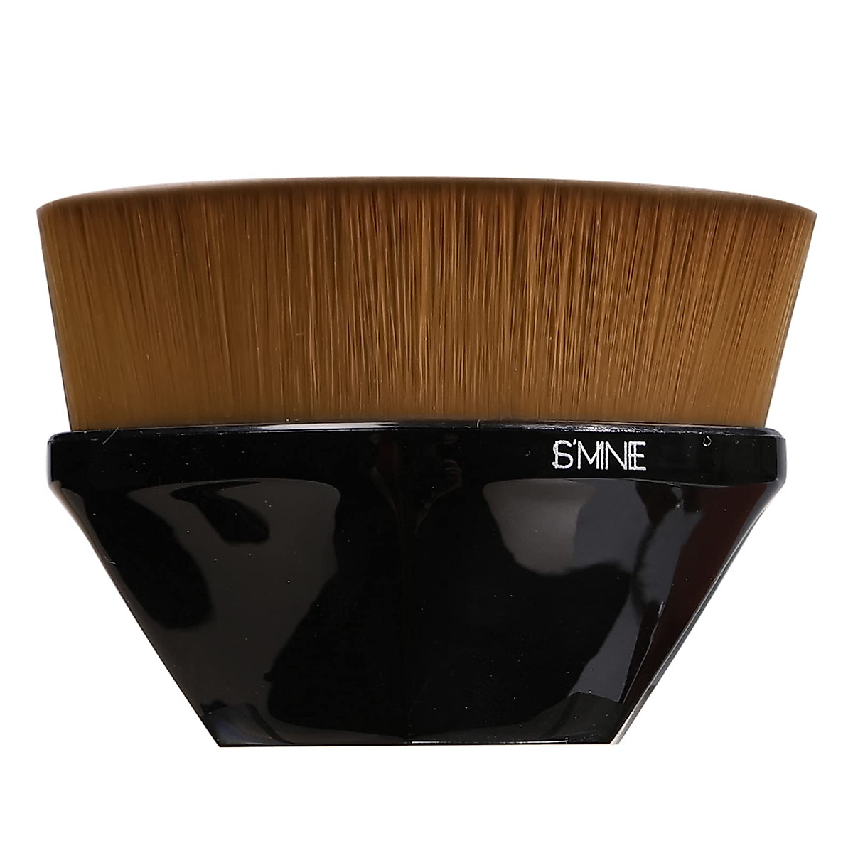 ISMINE Foundation Makeup Brush Flat Top Kabuki Hexagon Face Blush Liquid Powder Foundation Brush for Blending Liquid, Cream or Flawless Powder Cosmetics with Bonus Protective Case (Black)