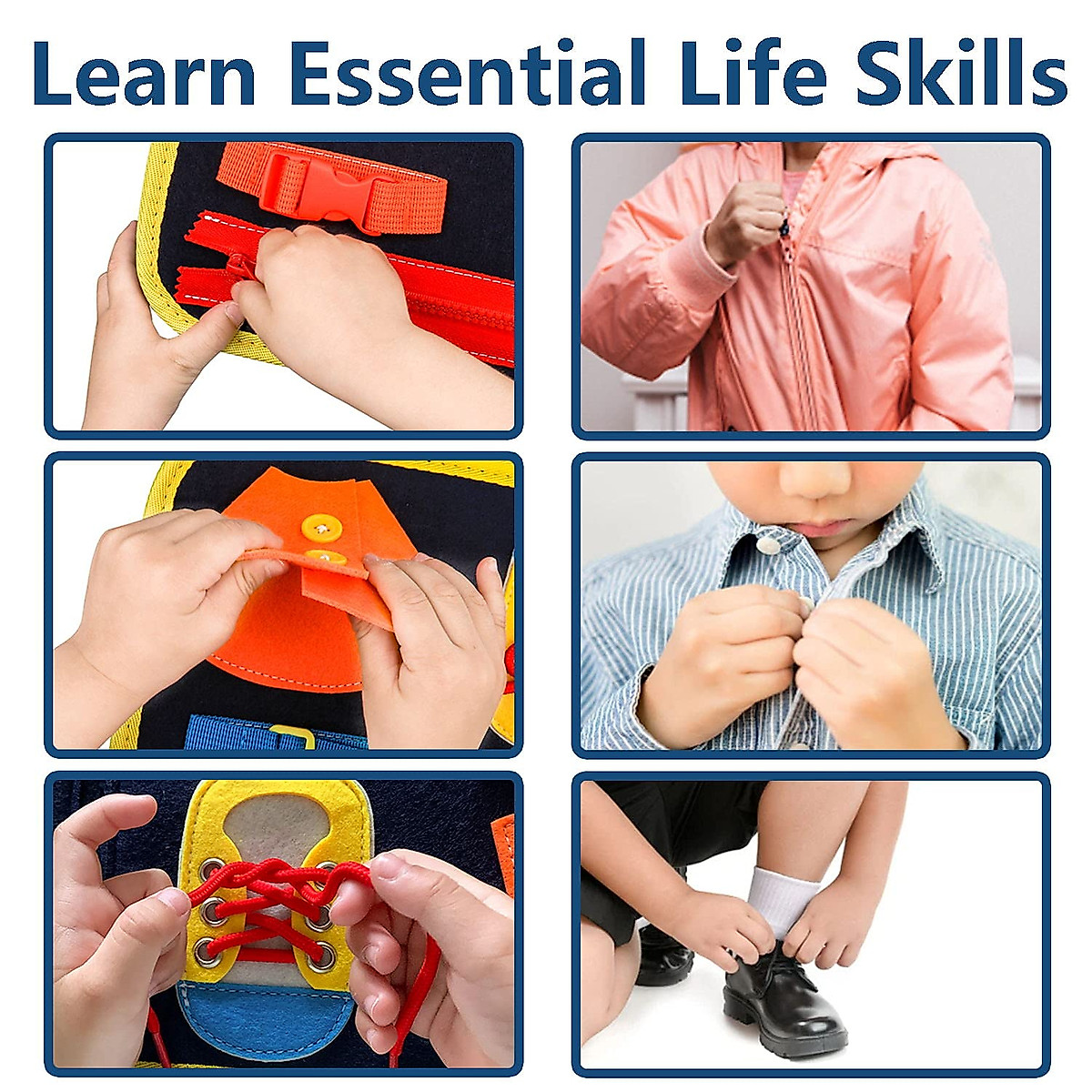 Nikengift Toddler Toys for 3 4 Year Old Girls Boys, Busy Board Sensory Toys for Toddlers Age 3-4, Montessori Toys for 3 4 Years Old, Preschool Learning Toys Autism Toys for Develop Basic Skills