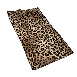 MSGUIDE Leopard Print Hand Towels Ultra Soft Highly Absorbent Bathroom Towel Multipurpose Thin Kitchen Dish Guest Towel for Bathroom, Hotel, Gym and Spa Christmas Decor (27.5" x 15.7")