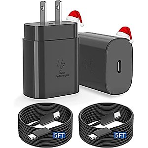 Samsung Galaxy S20 FE 5G S21 S23 Ultra Plus A53 Phone Fast Charger, Samsung USB-C Super Fast Charging Power Adapter-25W PD Charger Block, Samsung Galaxy Note 10 20 Type C Fast Charging EP-TA800