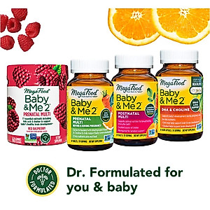 MegaFood Baby & Me 2 Postnatal Vitamins for Breastfeeding Moms with Folate (Folic Acid Natural Form), Choline, Iodine, Vitamin D, Moringa Leaf and More - 60 Tabs (30 Servings)