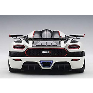 AUTOart Koenigsegg One: 1 Pebble White and Carbon Black with Red Accents 1/18 Model Car 79016