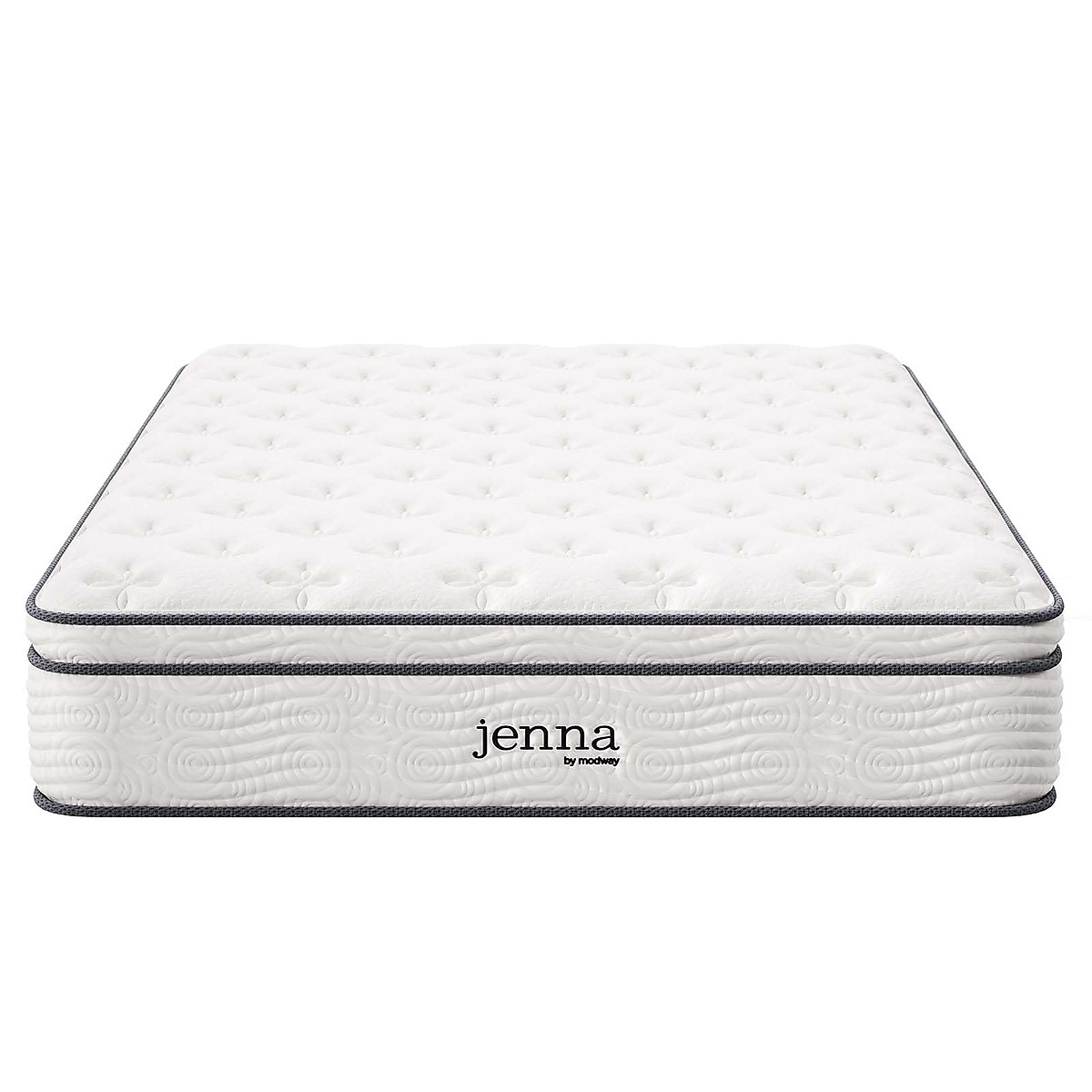 Modway MOD-7088-WHI Jenna 12" Innerspring Pillow Top Full Mattress, White