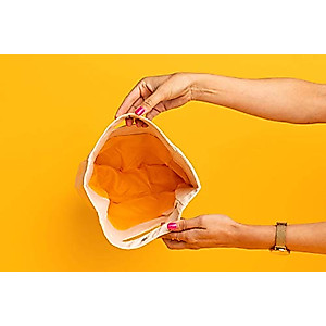 Organic Cotton Canvas Lunch Bag - Sturdy Cotton Cloth Lunch Bag - Reusable and Machine Washable Canvas Lunch Tote - Canvas Lunch Sack for Men, Women and Kids - Premium Quality, Double Stitched (White)