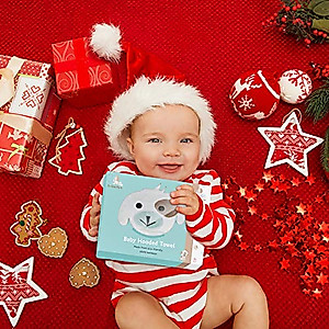 FOREVERPURE Baby Gift Hooded Towel 100% Organic Bamboo Cotton, Super Absorbent, for Boys and Girls. Ultra Soft, X-Large, 35 x 35 inches. Perfect with Washcloth and Greeting Card (White)