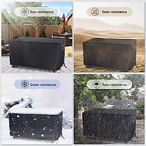 Rilime Fire Pit Cover Rectangular,Waterproof Fire Table Cover Rectangle for Outdoor Gas Propane Fire Table - 52 x 34 x 24, Black