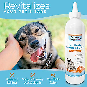 ALPHA DOG SERIES Advanced Ear Cleaner, Soothing Otic Solution (8 oz) – Reduces Itching, Odor & Wax Buildup – Safe for Dogs & Cats – W/Aloe & Vitamin E