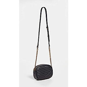 Tory Burch Women's Kira Chevron Small Camera Bag, Black, One Size