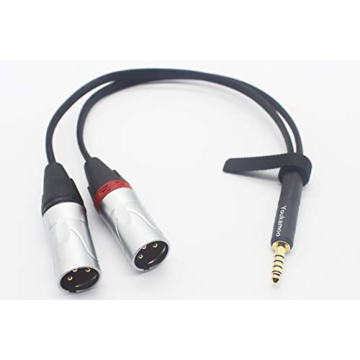 Youkamoo 4.4mm to Dual XLR Male Balanced Audio Headphone Adapter Silver Plated Cable 1 FT 0.3M