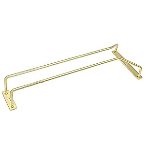 ZOOHOT 30.5cm Wine Glass Rack - Under Cabinet Stemware Wine Glass Holder Glasses Storage Hanger Metal Organizer for Bar Kitchen, Gold Finish (1 Rows, 1 Pack)