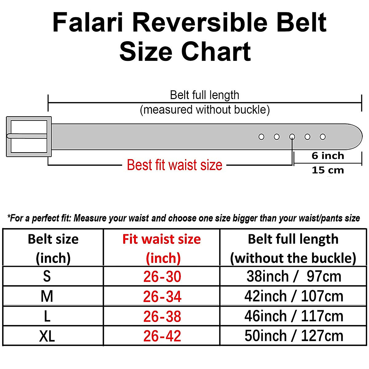 Falari Women Reversible Belt Genuine Leather Fashion Dress Belt With Single Prong Buckle 6027 (Black/Dark Brown, L (fit waist 26-38))