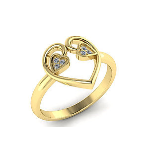 LMDPRAJAPATIS Heart Shaped Cubic Zircon Style Wedding Enagement Anniversary Ring For Women