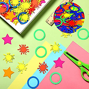 Glow Party Confetti, Neon Birthday Party Confetti Circle Dots Stars Fluorescent Confetti UV Blacklight Birthday Reactive Glow Party Confetti for Blacklight Neon Birthday Party Wedding Supplies 300 Pcs