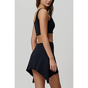 QINSEN Women's Two Pieces Active Dress Sports Bra Tank Top Built in Shorts Mini Skirt Tennis Dresses Black XL